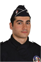 calot police municipale bleu marine liseré argent tissu micro-poreux ...